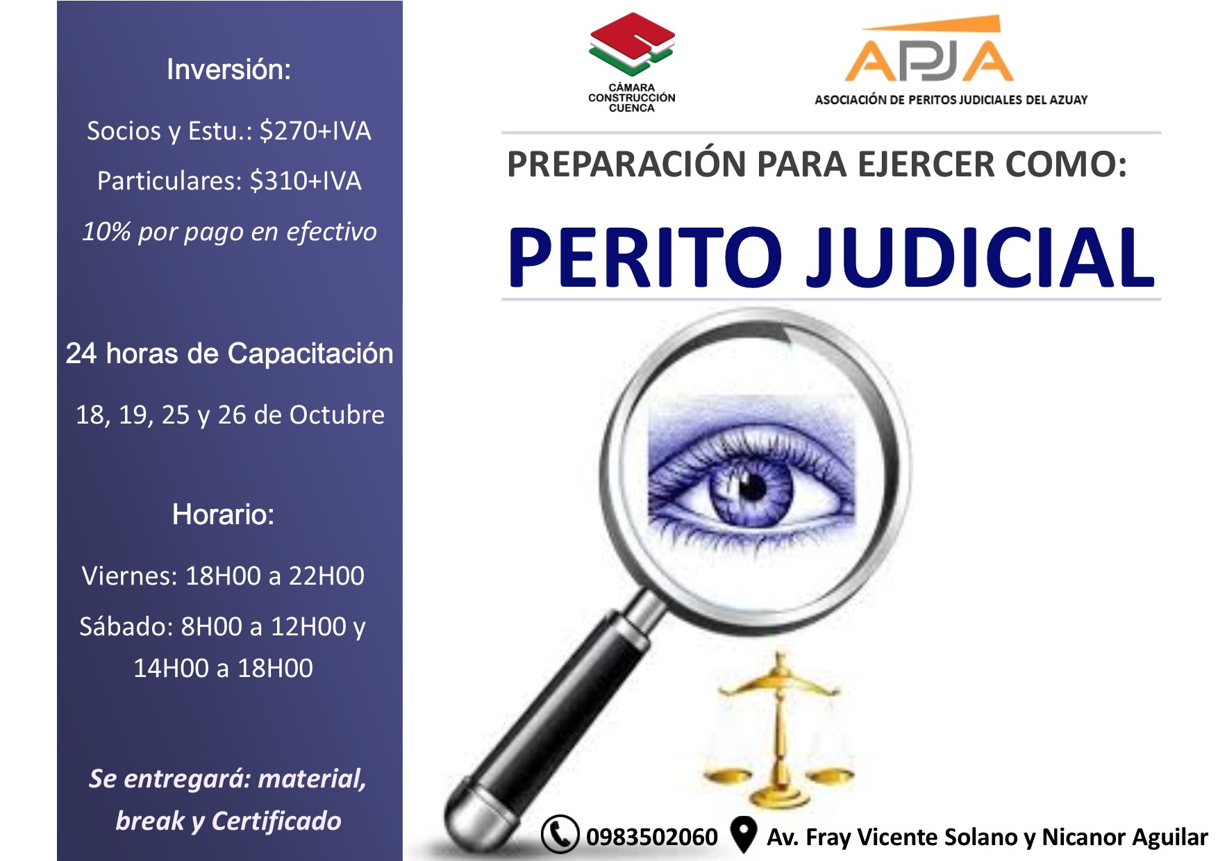 PREPARACIÓN PARA EJERCER COMO PERITO JUDICIAL - Cámara Construcción Cuenca